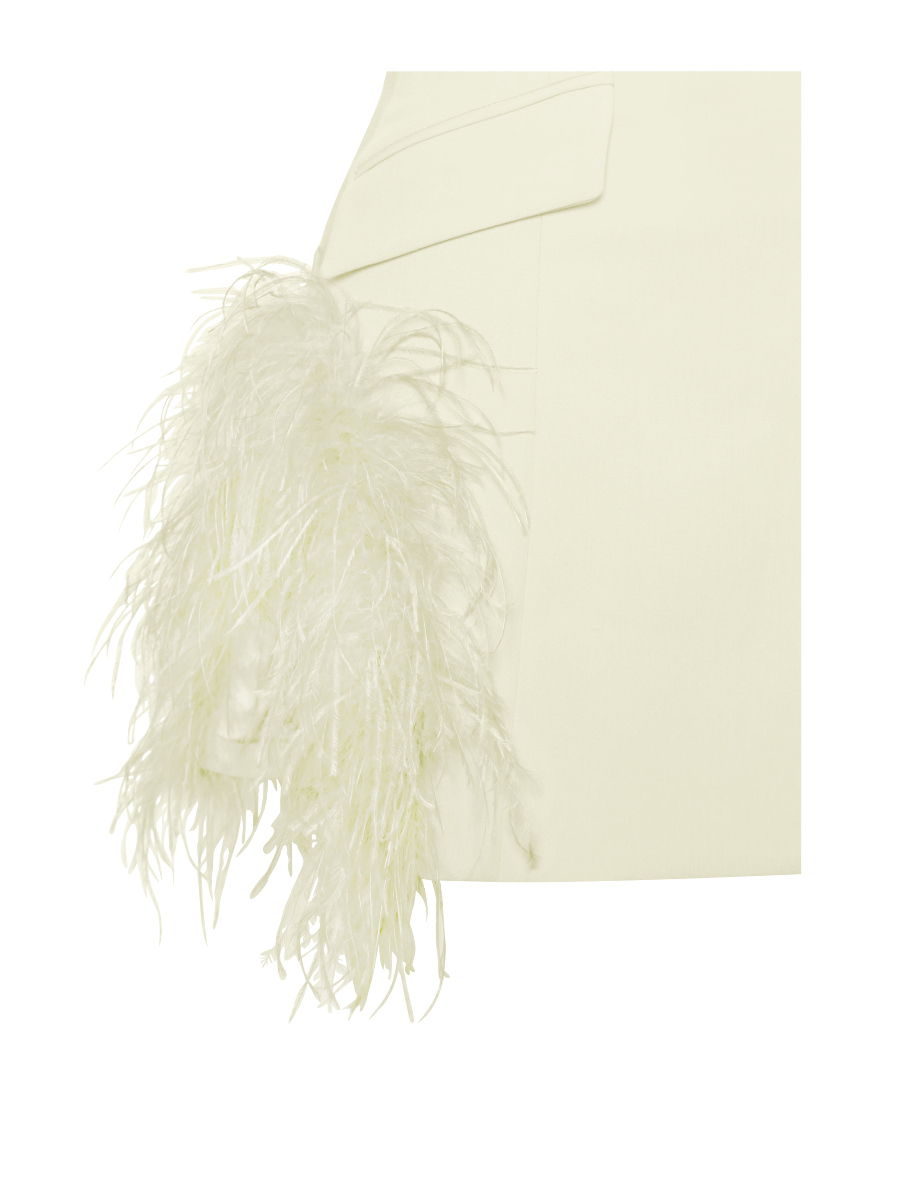 Madeline Pearl White Feather Trim Blazer Dress – Miss Circle